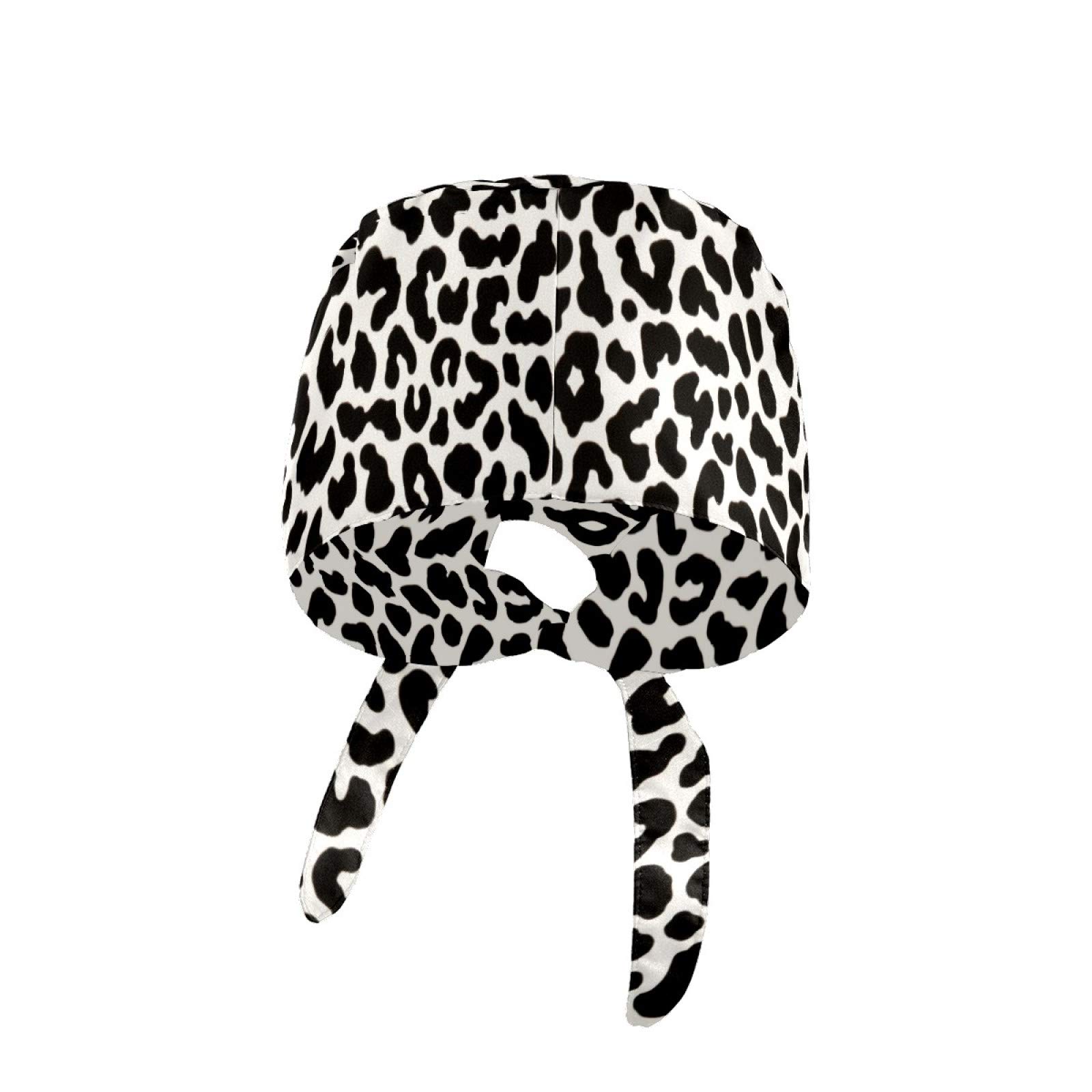 SIMONO Polyester Working Cap with Buttons and Sweatband, Leopard Texture Prints Adjustable Hat, Fits All