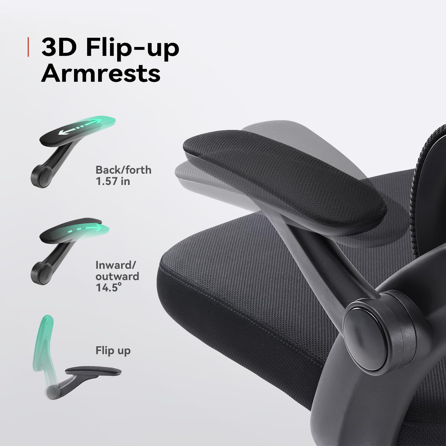 SIHOO M102C Ergonomic Mesh Office Chair, High Back Desk Chair with 3D Armrests, Up&Down Lumbar Support, Swivel Computer Task Chair with Adjustable 2D Headrest, Tilt Function red