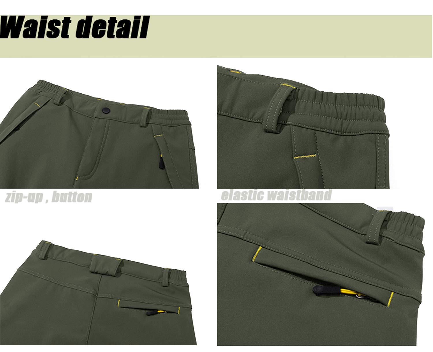 TACVASEN Mens Snow Pants Snowboard Pants Winter Pants Waterproof Pants Ski Pants Outdoor Pants Fleece Pants Skiing Pants