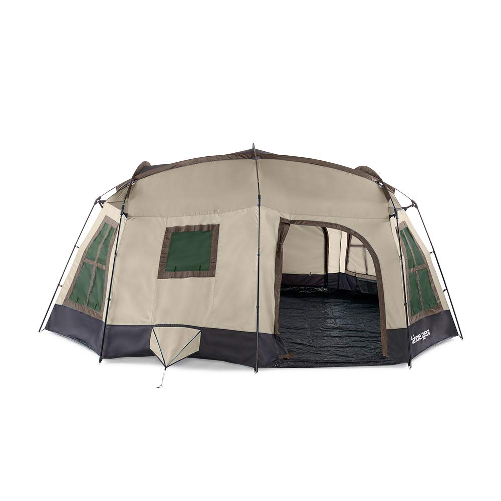 Tahoe Gear Ozark TGT-OZARK-16-D Large 16 Person 3 Season Family Camping Cabin Tent, Brown