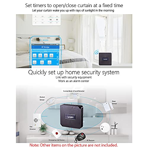 RF Bridge 433MHZ WiFi Smart Switch Wireless Intelligent WiFi Remote RF Controller Automation Module Switch for Smart Home Security Alexa Google Home (1-Pack)