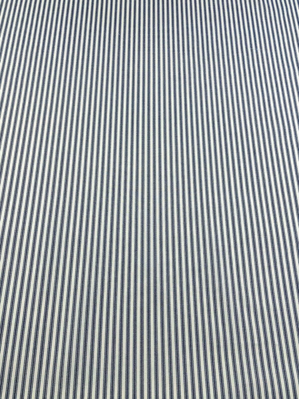 USA Fabric Store Navy Blue Drapery Upholstery Cotton Ticking Rope Stripe Fabric 44W by The Yard Navy White