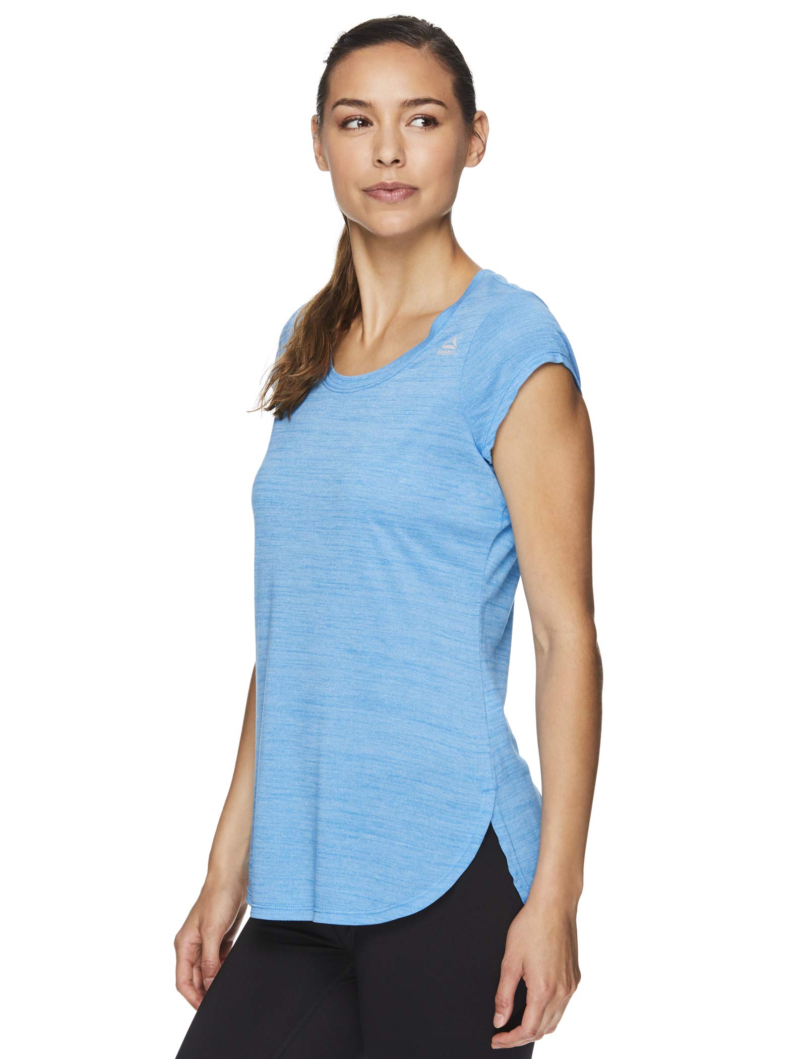 Reebok Womens Legend Performance Basic T-Shirt, Blue, X-Small