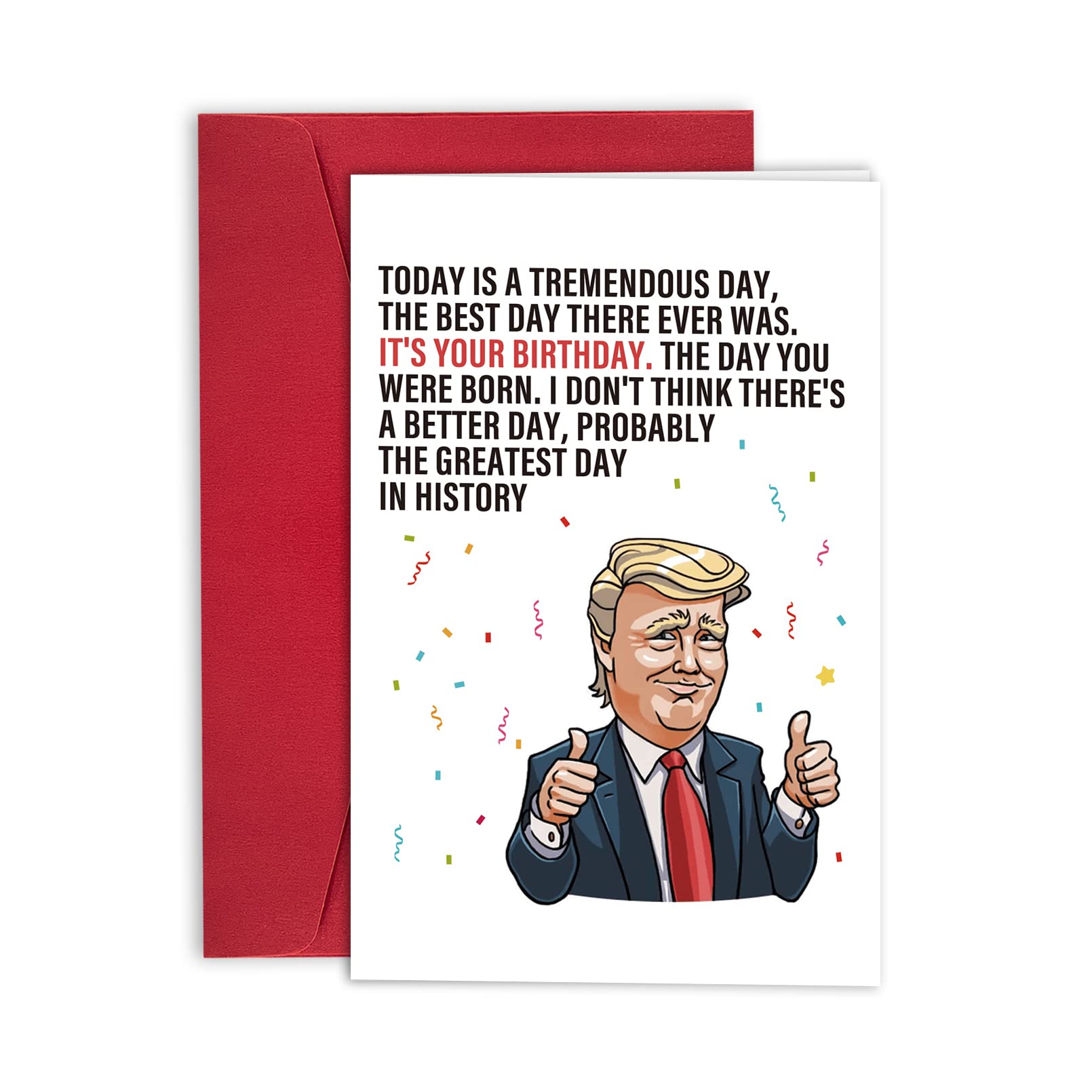 Ulbeelol Trump Birthday Card, Funny Trump Bday Card, Humorous B-day Card, Hilarious Birthday Card for Friends Cousin...