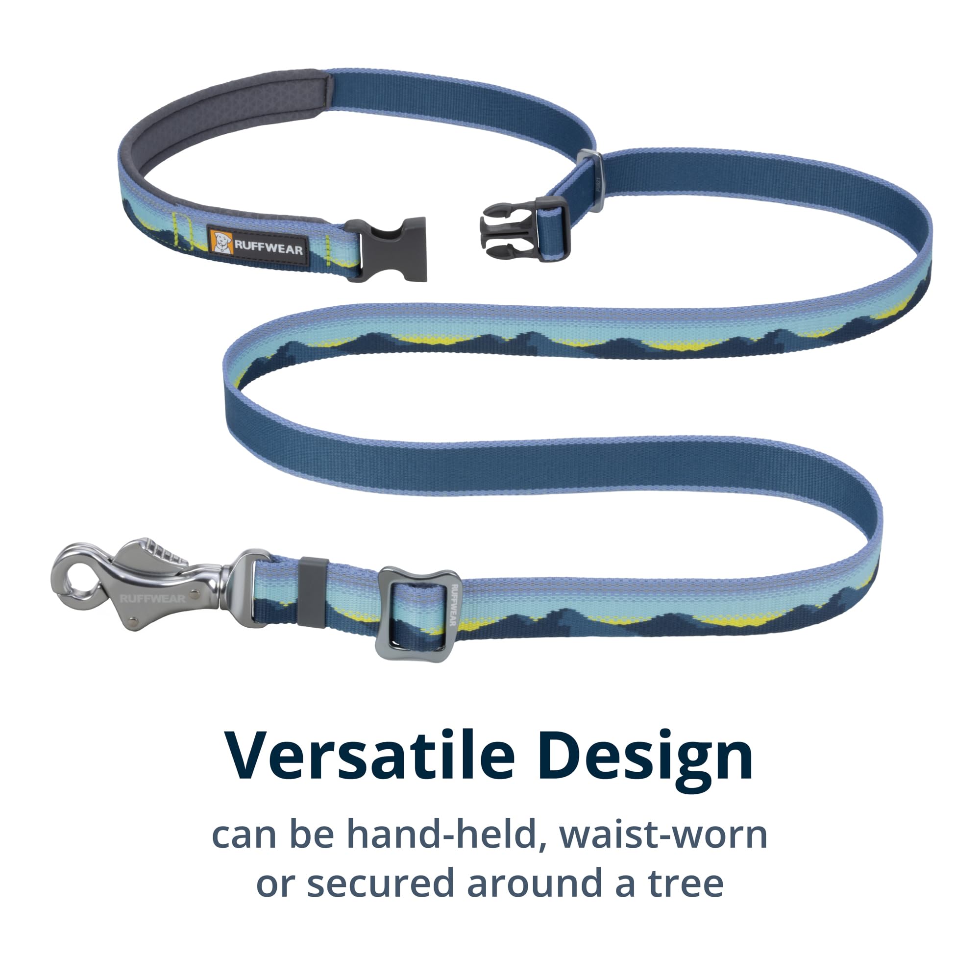 Ruffwear, Crag Ex Leash, Extendable Dog Leash, Hand-Held or Waist-Worn Reflective Lead, Sunset