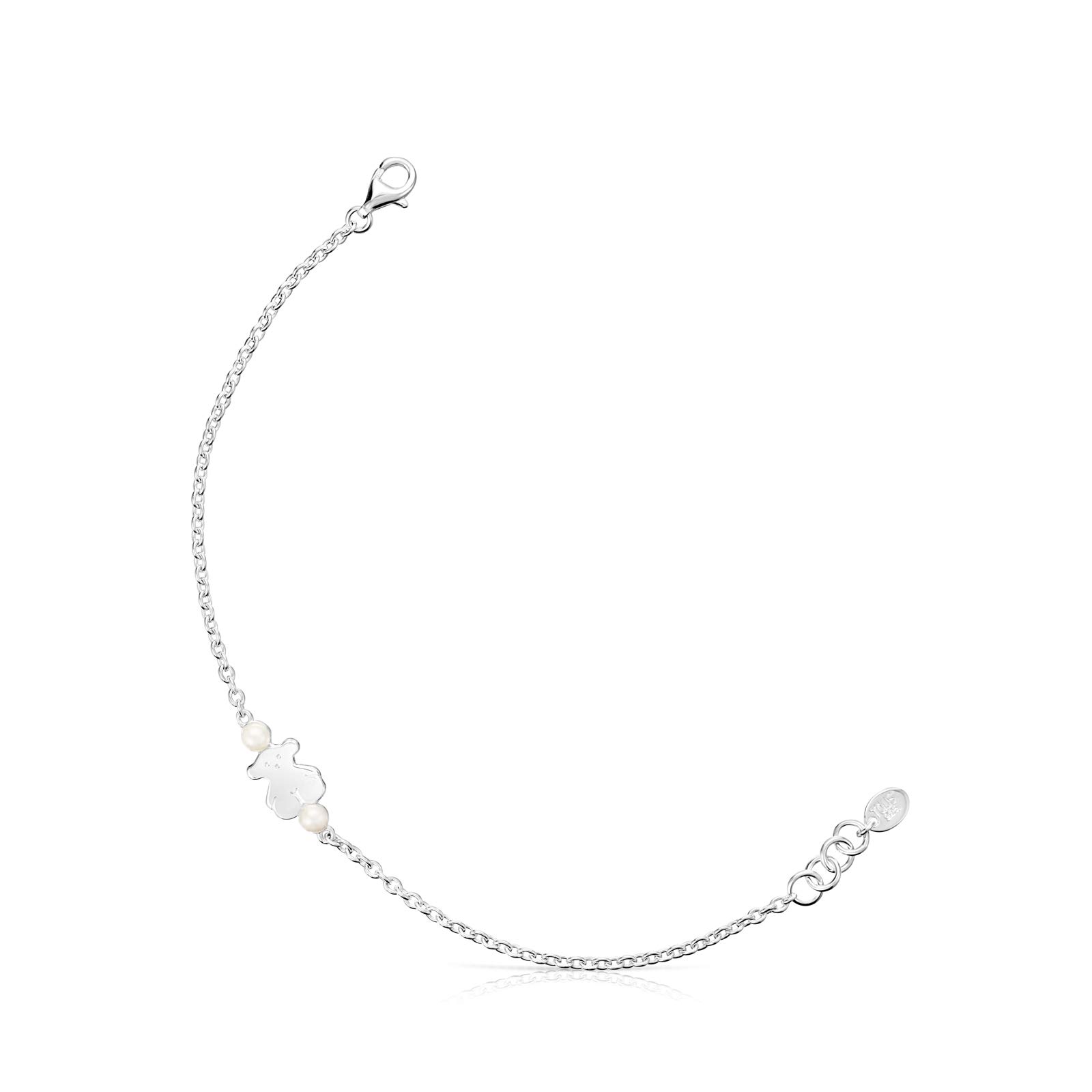 TOUS Real Sisy Bracelet in Sterling Silver with White Chinese Freshwater Cultured Pearls, 8.0-8.5mm