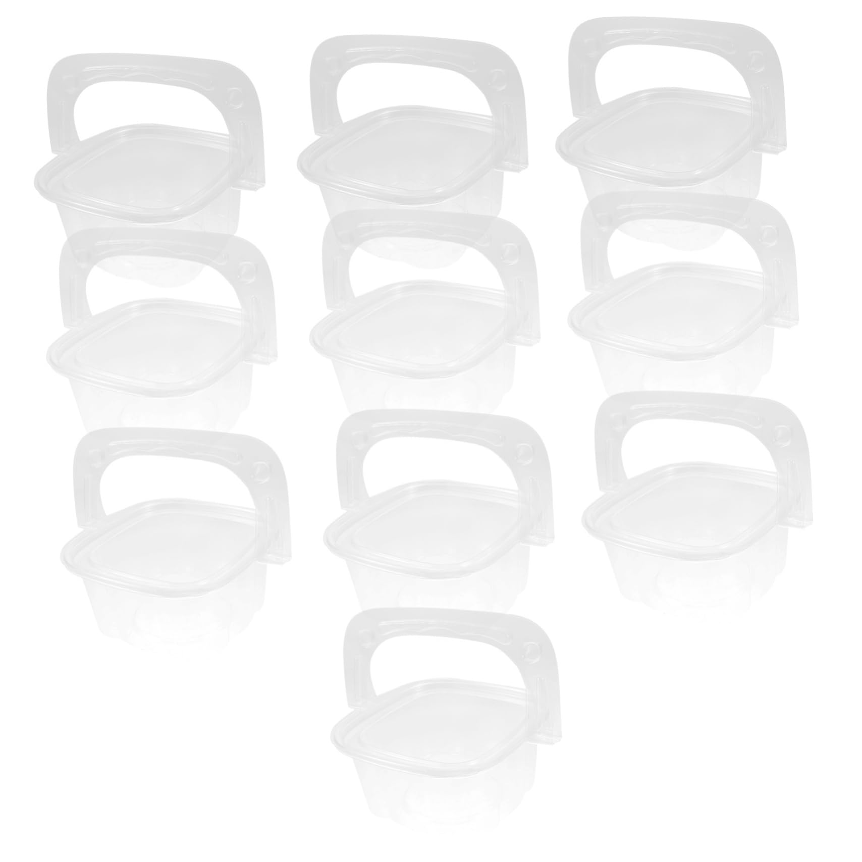 ULTECHNOVO 20 pcs transparent cake box small clear container handheld flower basket pastry serving bowls cake containers with lids plastic cereal bowls Noodle the pet small donuts