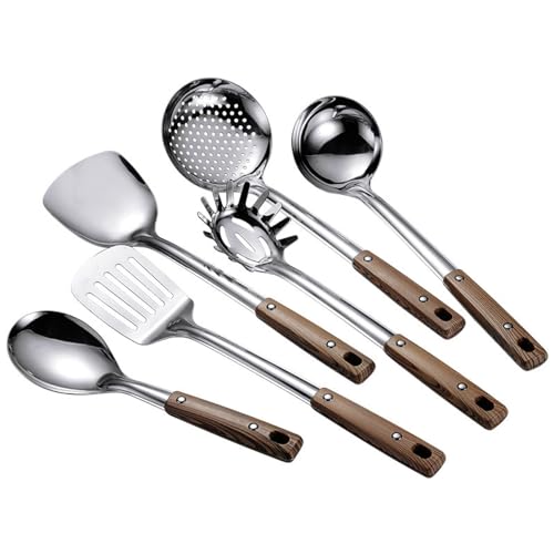 Thickened Stainless Steel Stir-fry Spoon, Household Kitchenware Set, Pot Spatula, Soup Spoon, Frying Shovel, Hot Pot Colander