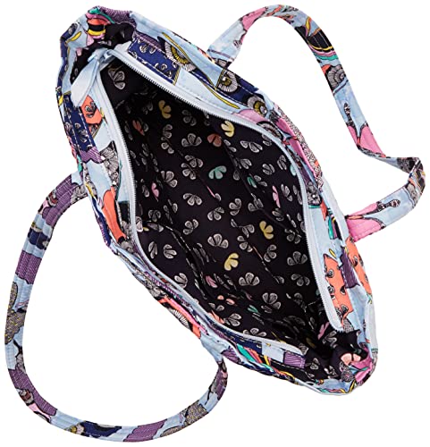 Vera Bradley Women's Cotton Small Vera Tote Bag, Butterfly By - Recycled Cotton, One Size