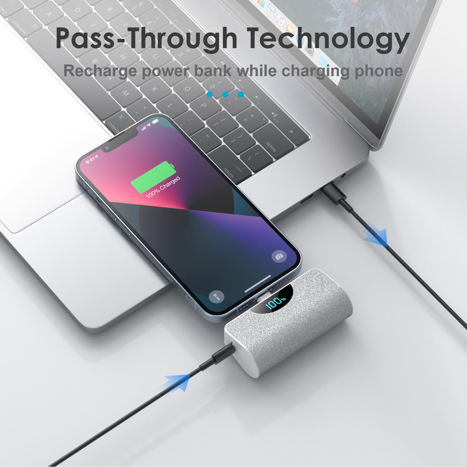 Small Portable Charger 5200mAh,Upgraded Ultra-Compact 20W PD Fast Charging Power Bank Smart LCD Display Cute Battery Pack Compatible with iPhone 14/14 Pro Max/13/13 Pro/12/12 Pro/11 (White)