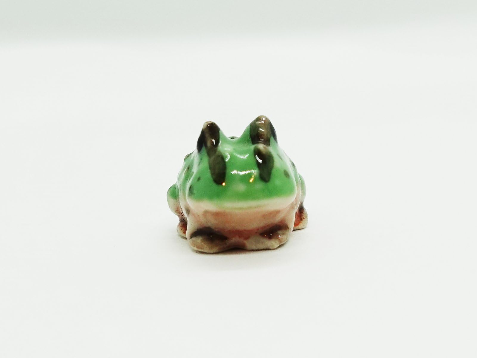 SSJSHOP Frog Micro Tiny Dollhouse Figurines Ceramic Hand Painted Animals Collectible Small Gift Home Garden Decor (Cubby Frog)