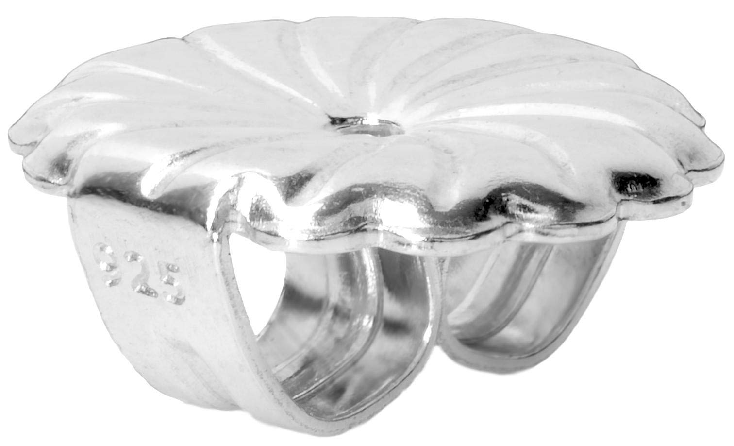 Sterling Silver and 14K Gold Filled Large Swirl Earring Backs Ear Nuts | 9.2 x 9.4 mm | Made in USA (Sterling Silver, 8 Pieces)