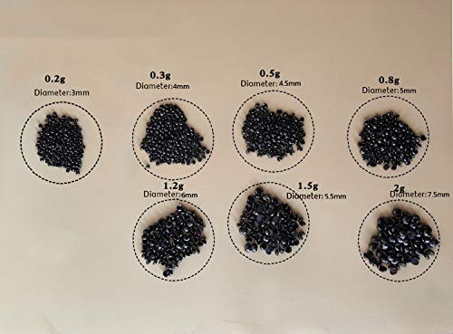 ZONGR 160pcs Carbon Black Fishing Sinker Weights Shot Weight Sinkers Tackle Round bite