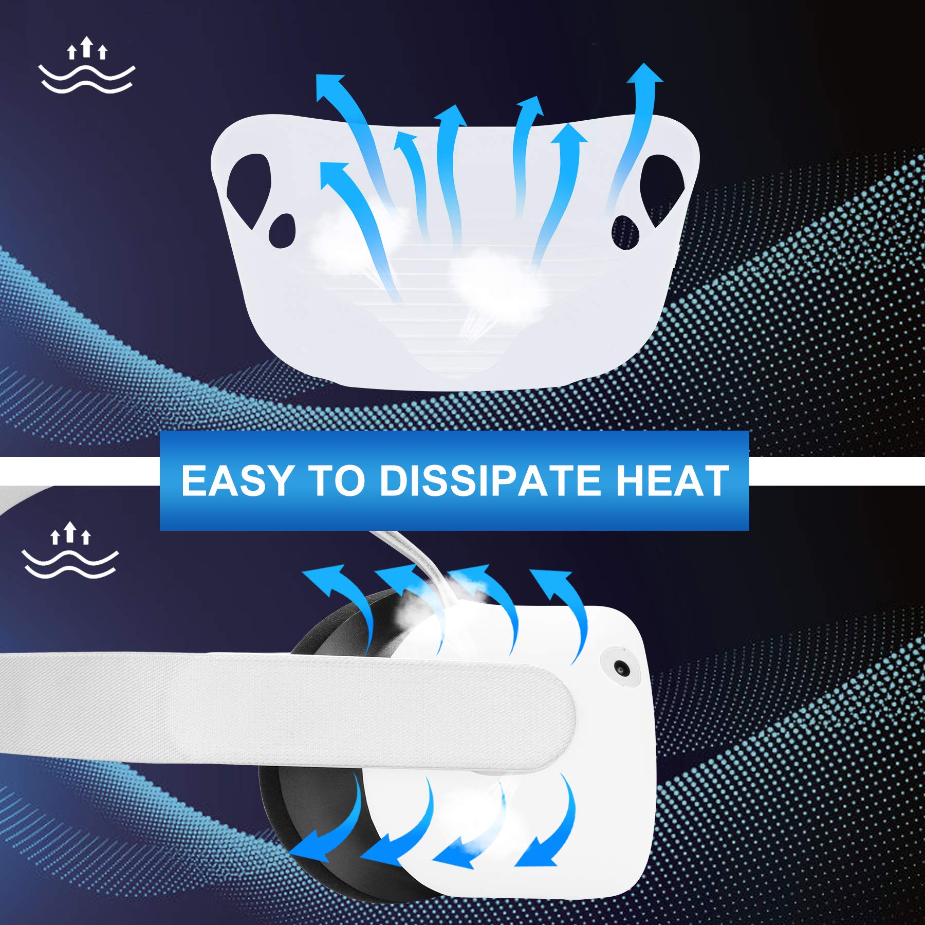 X-super Home 2021 Newest Silicone VR Shell Case for Oculus Quest 2 Soft Membrane VR Headset Protection Anti-scrach Shock-Resistant Accessories for Q2 (Transparent)