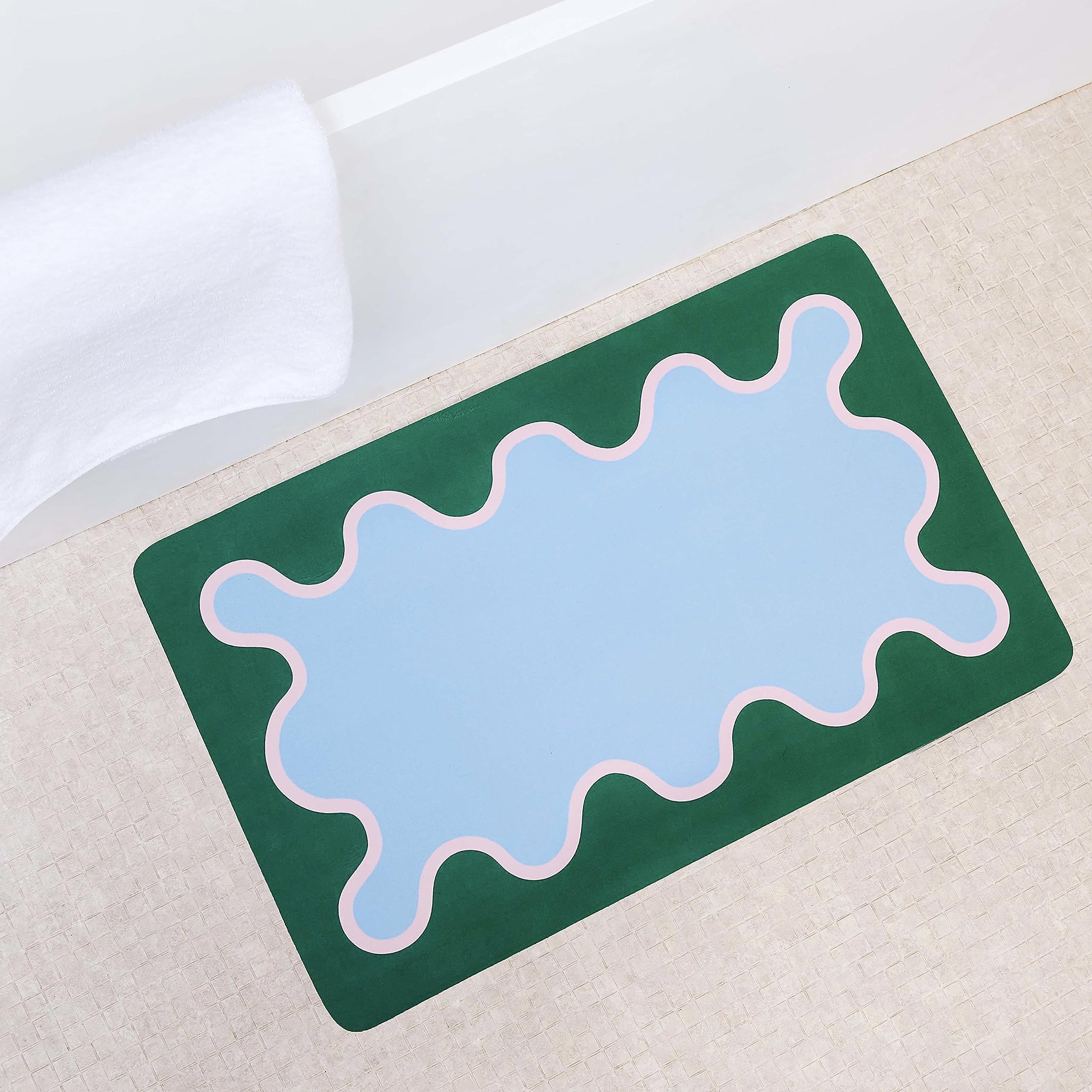 Snack Break Diatomite Soft Stone Bath Mat, Non Slip Super Absorbent Quick Drying Bathroom mats, 27" x 17" Shower Kitchen Bathtub Bath Mats