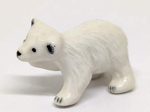 SSJSHOP Polar Bear Micro Tiny Dollhouse Figurines Ceramic Hand Painted Animals Collectible Small Gift Home Garden Decor (Polar)