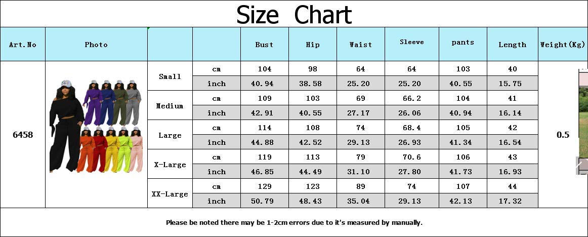 TOPSRANI Women's 2 Piece Outfits Casual Solid Sweatsuits Baggy Long Sleeve Loose Matching Wide Leg Tracksuit Pants Sets Orange L