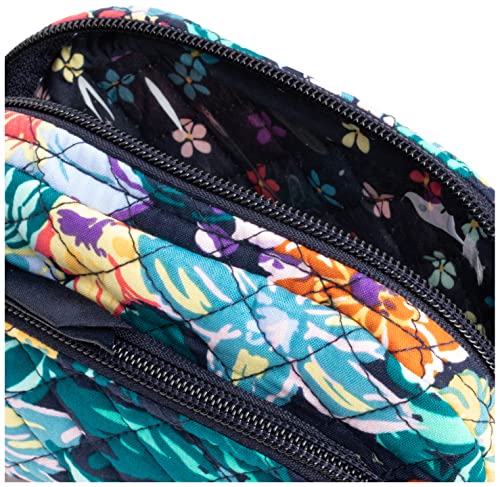 Vera Bradley Women's Cotton Mini Cosmetic Makeup Organizer Bag, Happy Blooms, One Size