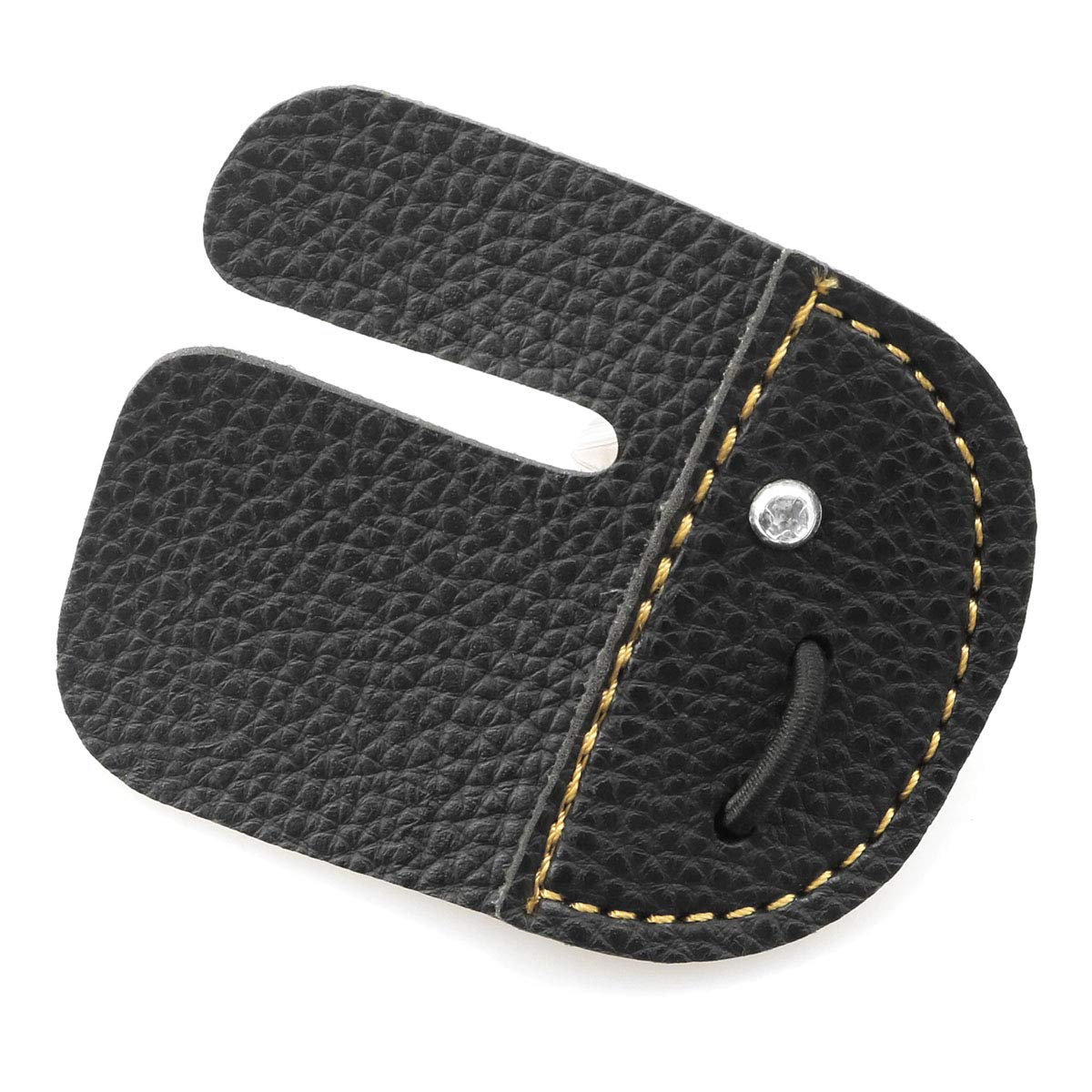 ZRM&E Cow Leather Right Handed Archery Finger Tab for Recurve Bows, Fingers Protector, Shooting Practice Gear, Black