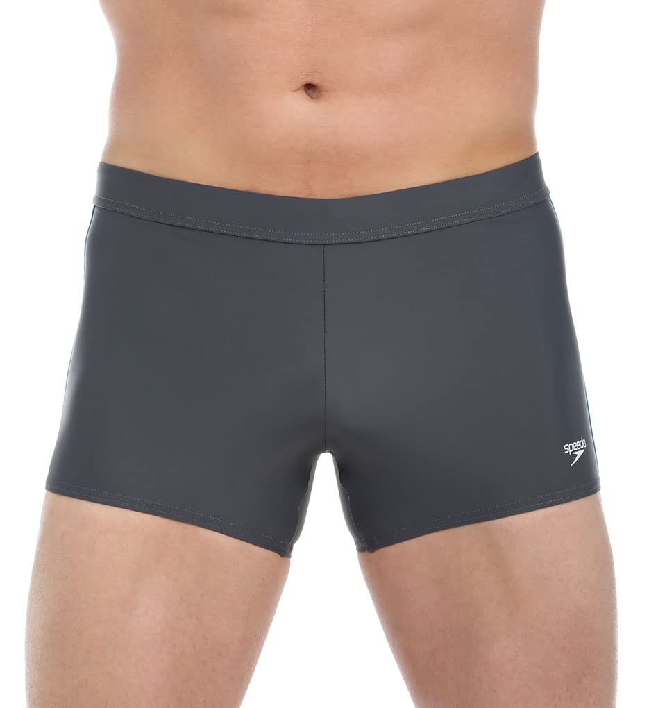 Speedo Men's Swimsuit Square Leg Splice , Speedo Black, Medium