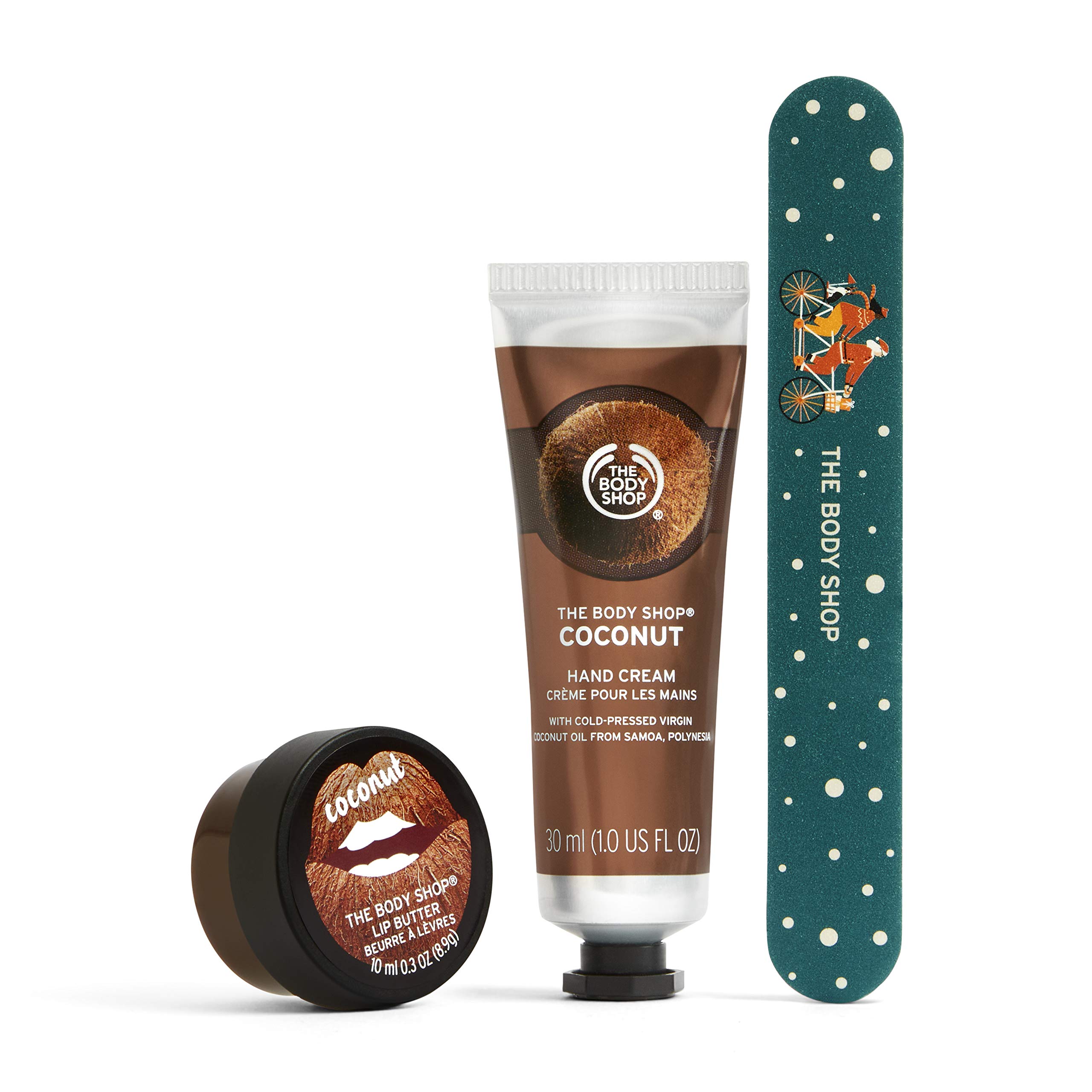 The Body Shop Nourishing Coconut Lip and Handcare Kit, Includes Nutty Treats For Lips, Hands, And Nails