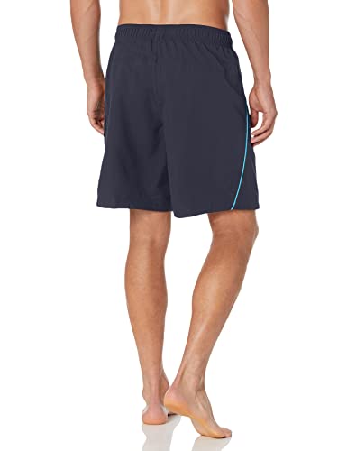 Speedo mens Knee Length Marina Volley fashion swim trunks, Grey/Blue, Small US