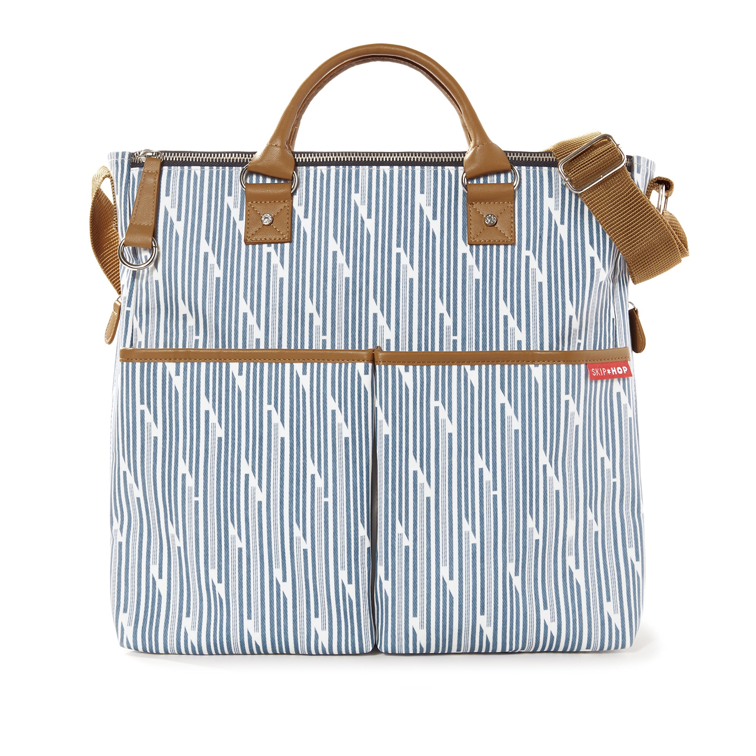 Skip Hop Duo Special Edition Carry All Travel Diaper Bag Tote with Multipockets, One Size, Blueprint Stripe