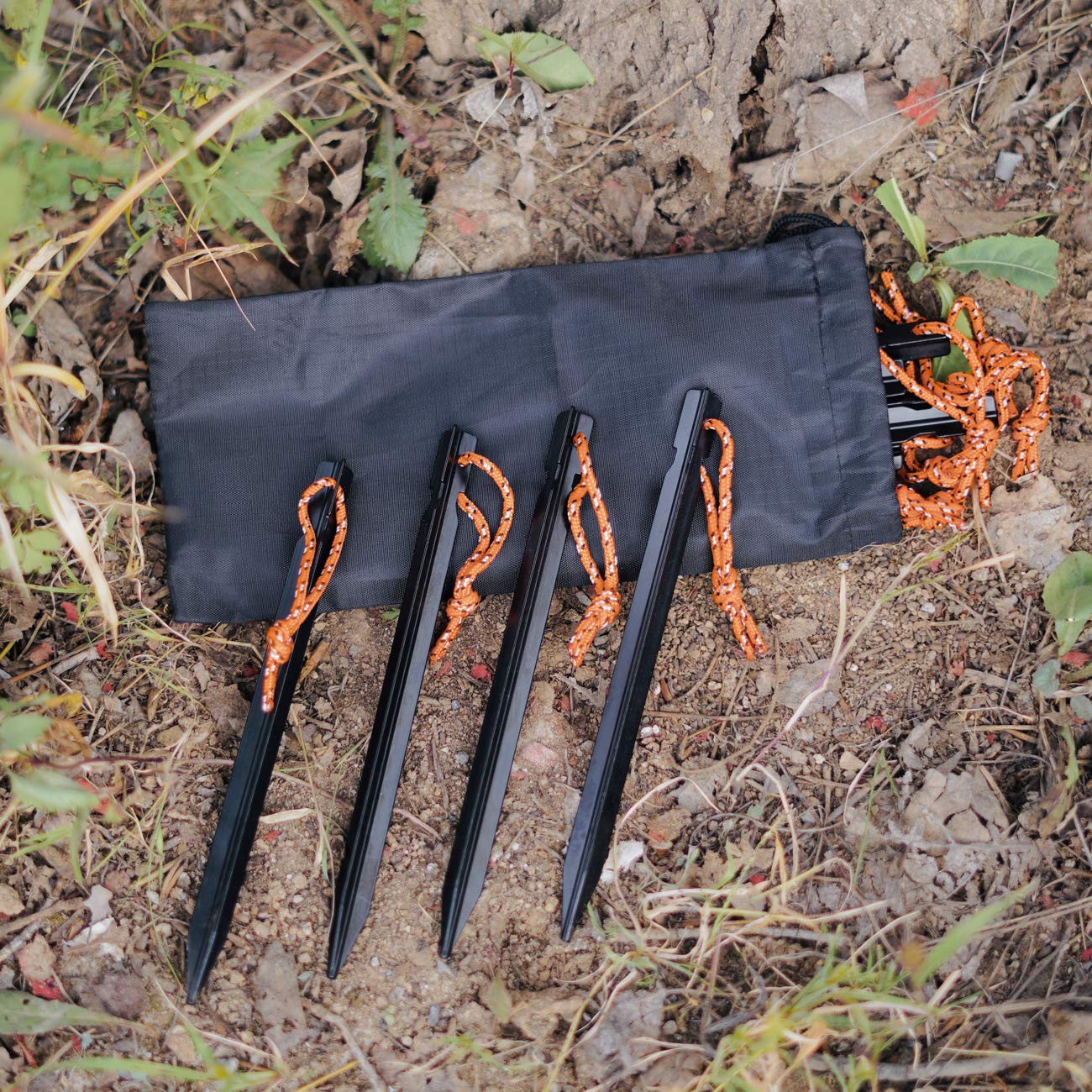 Tent Stakes,7075Aluminium Tent nail lightweight with Reflective Rope 12-Piece