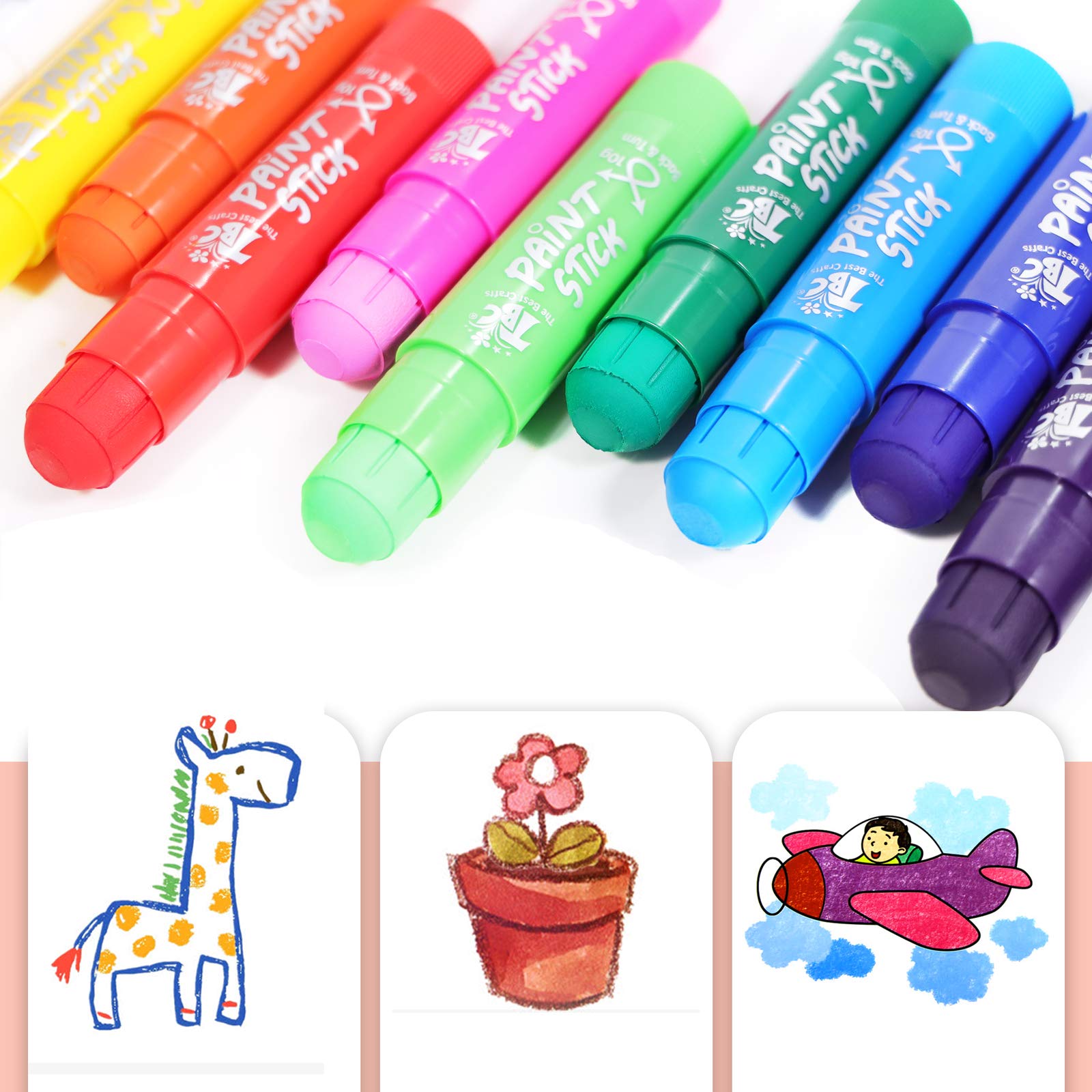 TBC The Best Crafts Paint Sticks,12 Classic Colors, Washable Paint, Non-toxic, Tempera Paint Sticks for Kids and Students
