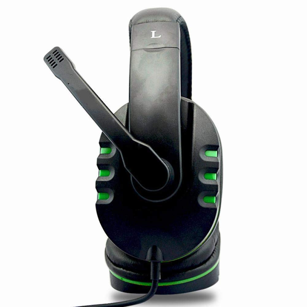 SFBBBO Headset On Ear Headset Stereo Deep Gaming Headphones Earphone with Microphone for Computer Pc Laptop Notebook GreenNoLEDPC