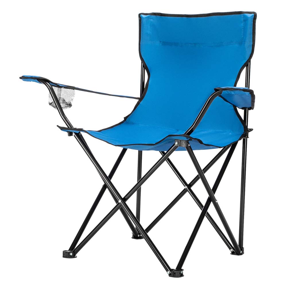 SSLine Folding Beach Camping Chair Portable Lightweight Lawn Chairs w/Back and Arm Outdoor Small Compact Hiking Picnic Chairs with Carry Bag & Cup Holder - 230lbs Load Capacity