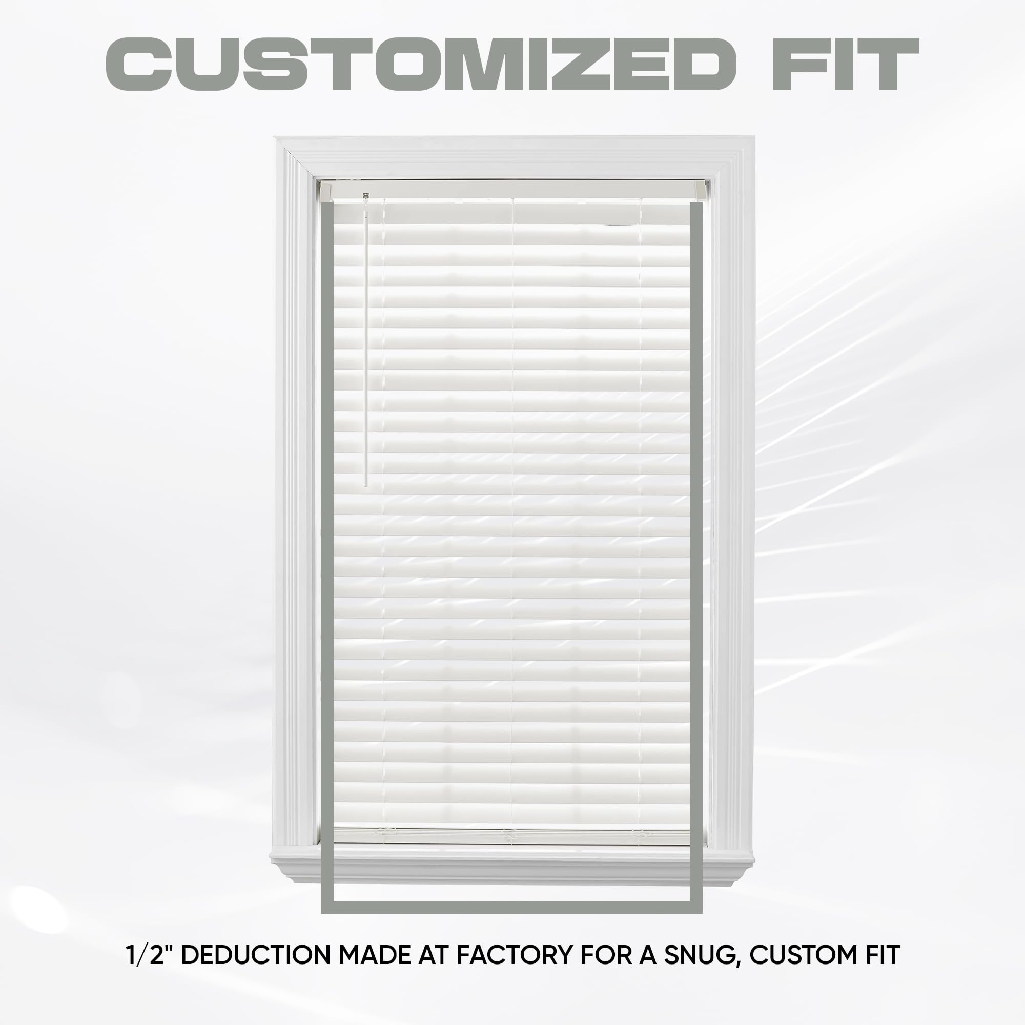 Ultra Premium White 2" Inch Faux Wood Blind 35" W x 72" L