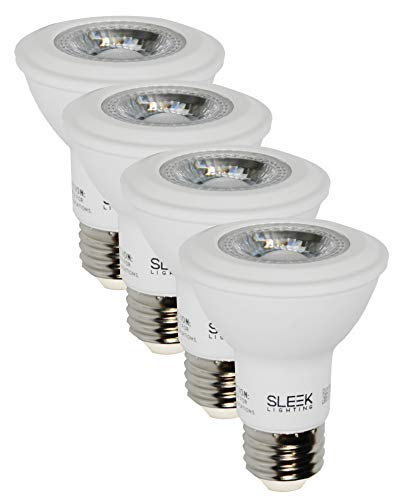 SLEEKLIGHTING Par 20, LED 7.2 Watt Dimmable Wide Flood Light Bulb(40EE), Warm White (3000K), 520 Lumens, E26 Medium Base, 50 Watt Equivalent, UL Approved, Energy Star (PACK of 4)