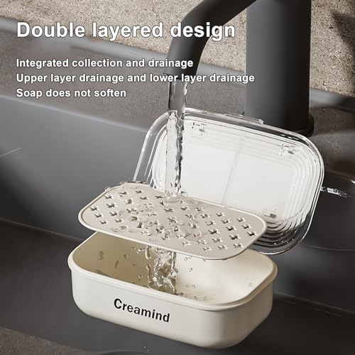 Soap Bar Container, Double Layer Soap Case with Lid, Long Lasting Wear Resistant Soap Holder, Durable Stain Resistant Shower Tray Accessories for Travel Camping Outdoor Gym Bathroom