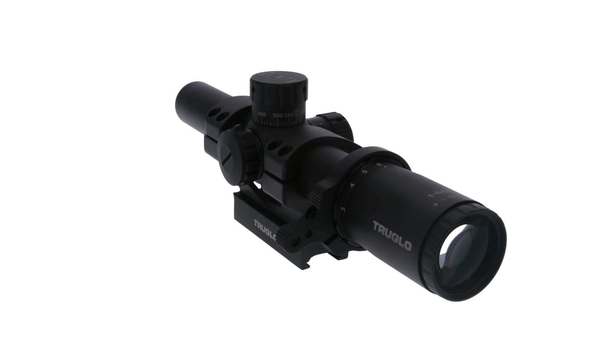 TRUGLO TRU-Brite 30 Series 1-6 X 24mm Dual-Color Illuminated Power Ring Duplex MIL-DOT Reticle Matte Black Gun Scope with Mount (TG8516TL) and TAC-POD Adjustable Folding Bipod (TG8902S)