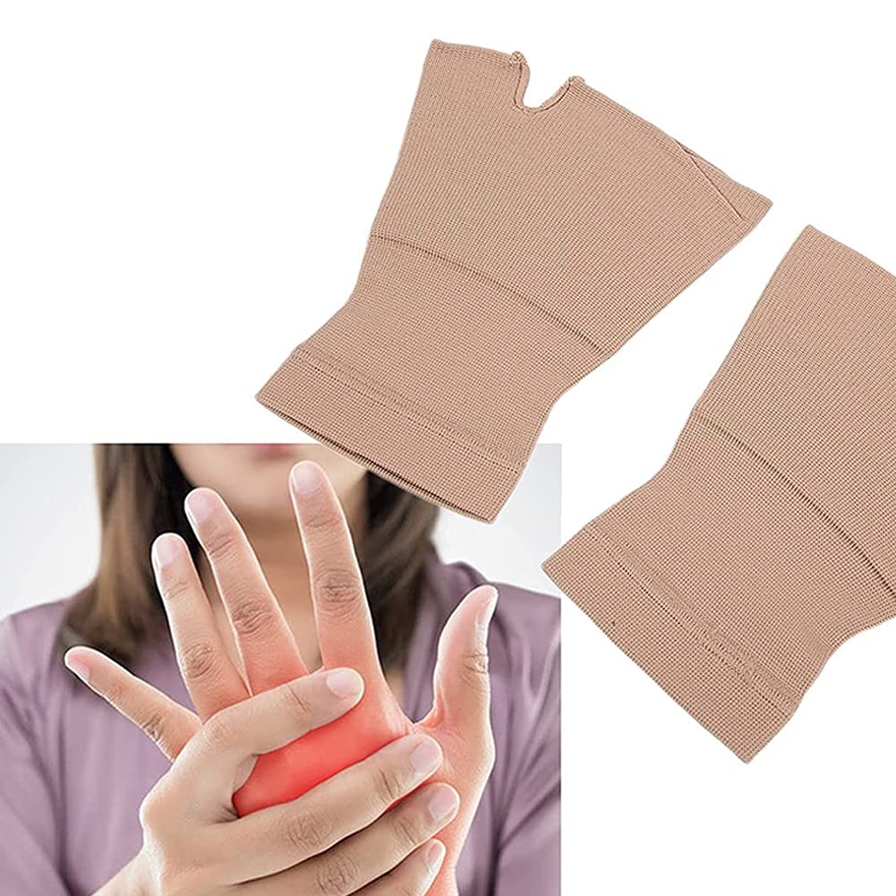 Wrist Brace Compression Recovery Support Brace Wrist Thumb Fingerless Wrist Gloves Sleeves for Carpal Tunnel Arthritis Tendonitis Repetitive Strain Sports Injuries Unisex 1 Pair