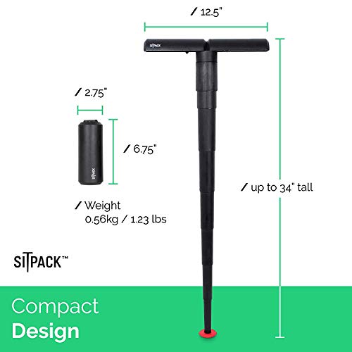 Sitpack 2.0 - Portable Folding Stool Pitch Black