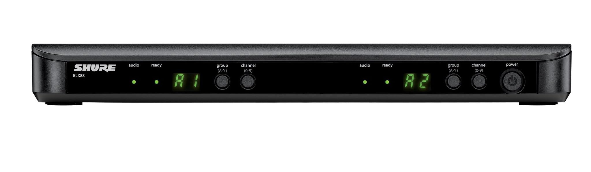 Shure BLX288/PG58 UHF Wireless Microphone System - Perfect for Church, Karaoke, Vocals - 14-Hour Battery Life, 300 ft Range | includes (2) PG58 Handheld Vocal Mics, Dual Channel Receiver | H10 Band