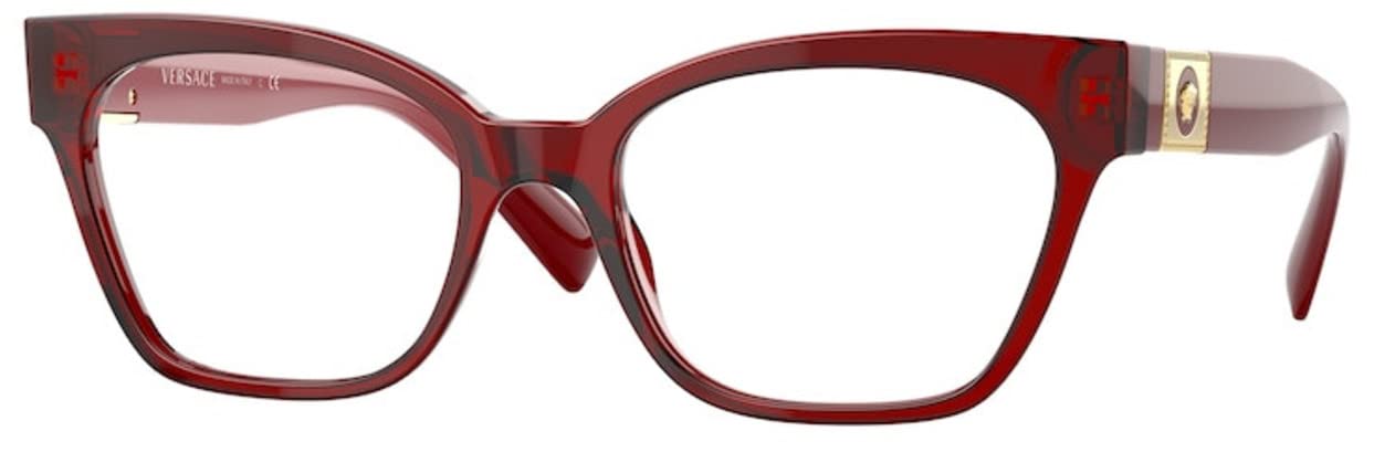 Versace VE 3294 F Asian fit 388 Eyeglasses Transparent Bordeaux