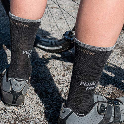 Snēk Cycling Merino Pedal Faster Sock - Heather/Charcoal Grey Medium (US Men's 7-9/US Women's 9-12)