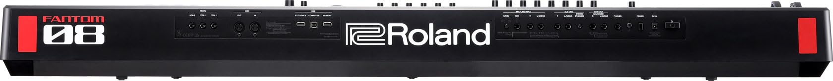 Roland Fantom-08 Synthesizer Keyboard - Bundle with Double Braced X-Style Keyboard Stand, Sustain Pedal, Instructional DVD, Online Piano Lessons, and Austin Bazaar Polishing Cloth