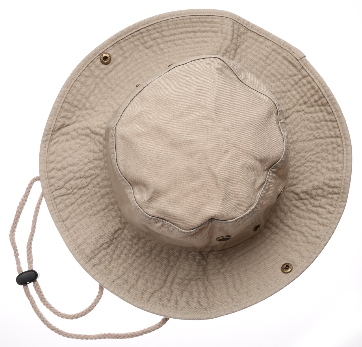 Summer Outdoor Boonie Hunting Fishing Safari Bucket Sun Hat with adjustable strap(Khaki,LXL)