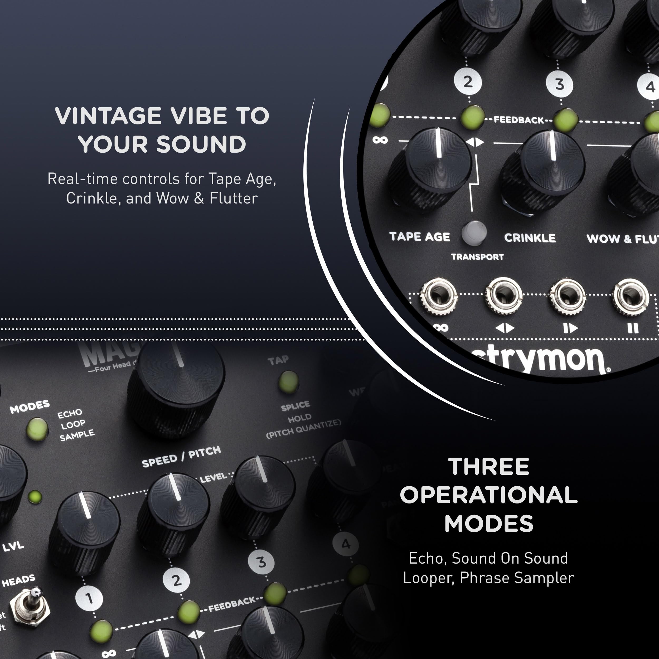 Strymon Magneto Four Head Tape Delay And Looper Eurorack Module with Spring Reverb for Eurorack Synth Setups
