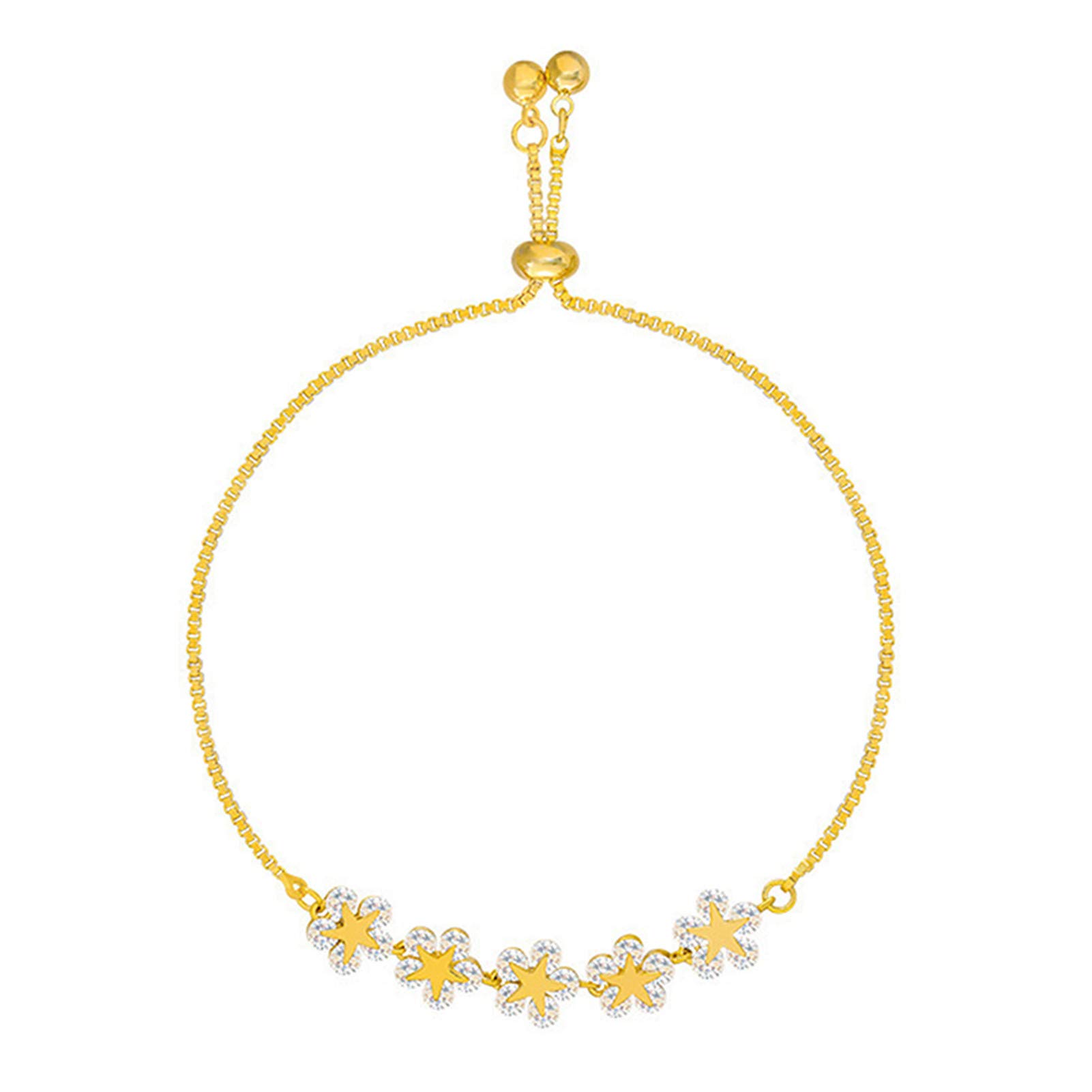 WEILYDF Zircon Snowflake Bracelet Flowers Chain Trend Creative Cute Stylish Ladies Party Accessories Jewelry Gift