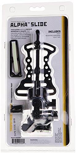 Trophy Ridge Alpha Slide Archery Bow Sight - A-Shaped .019β Single Pin Sight for Unbeatable Visibility, Right Hand