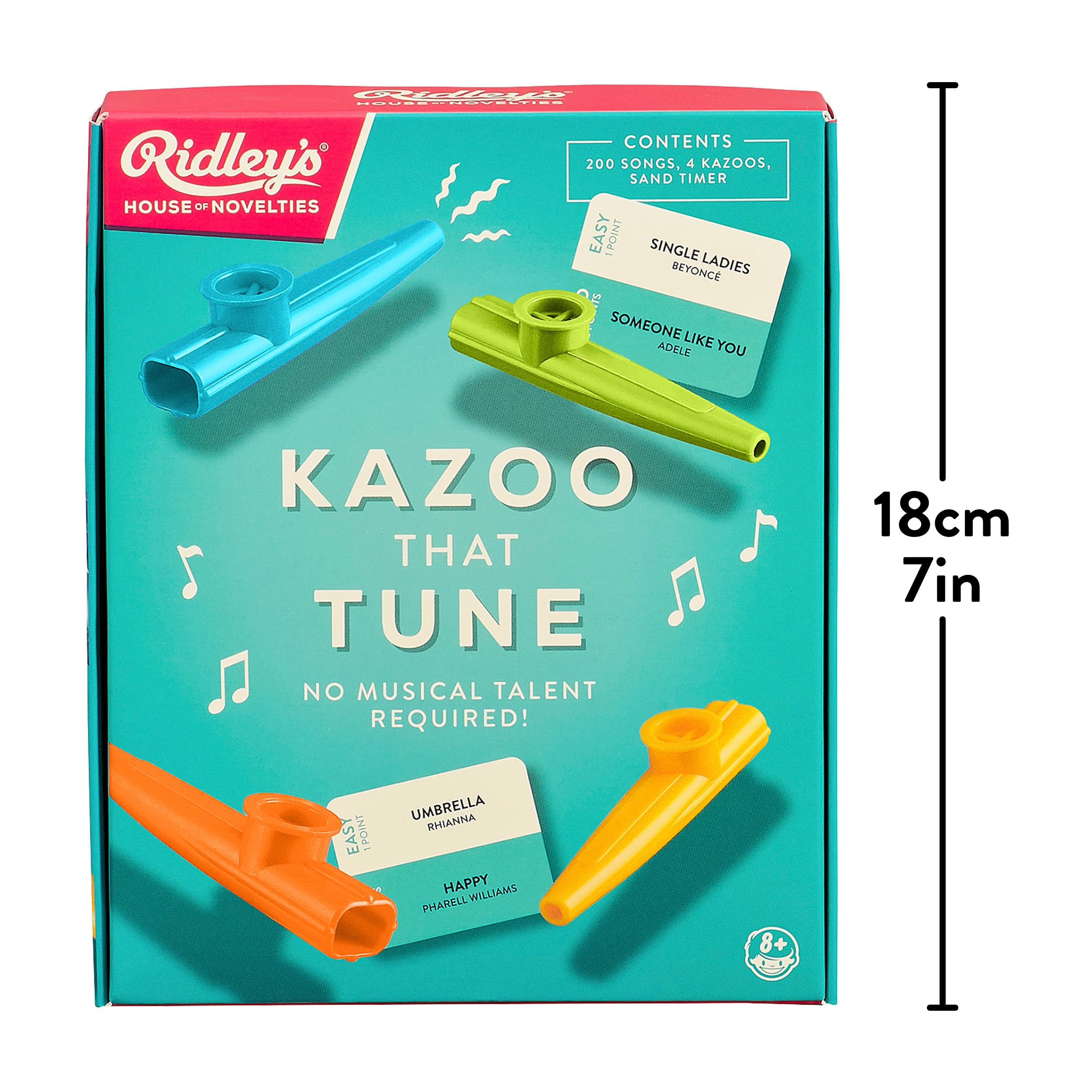 Ridley’s Kazoo That Tune Song Guessing Game – Fun Song Games for Families, Fast-Paced Game for 2-4 Players, Ages 8+ – Includes 4 Kazoos and over 200 Well-Known Tunes