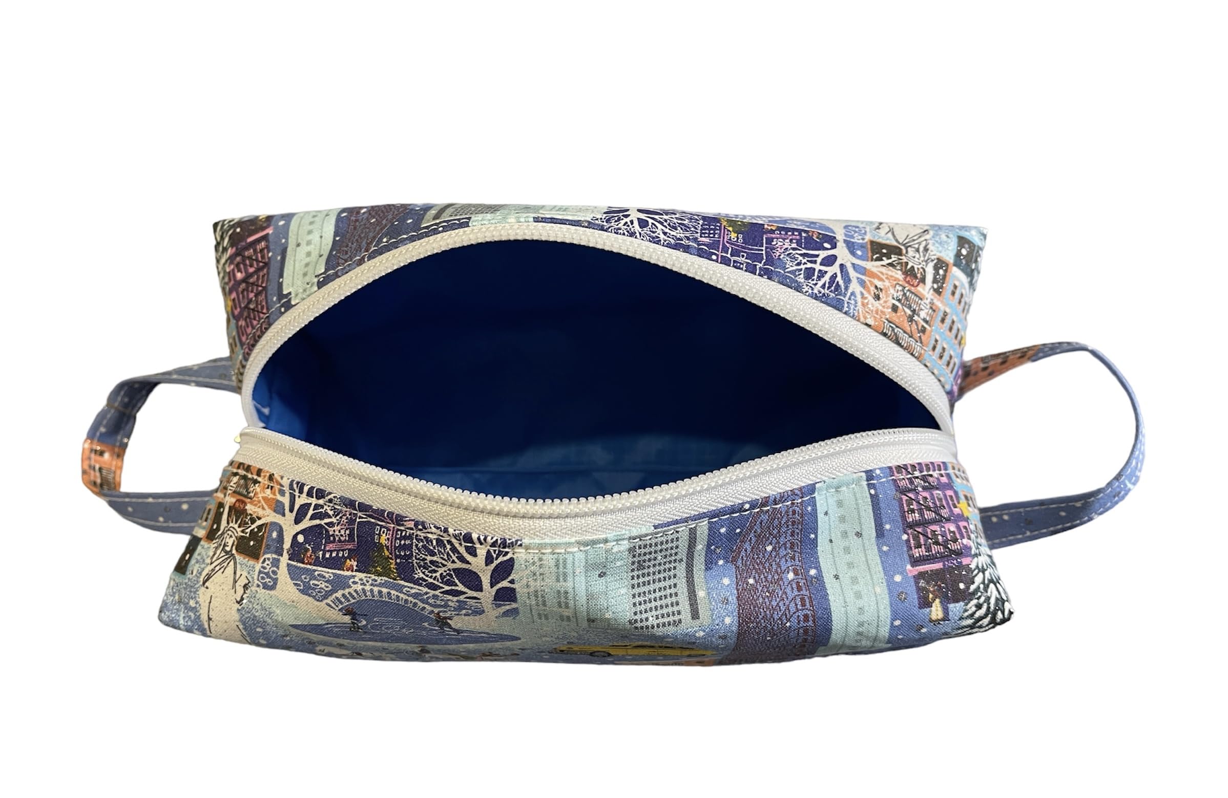 Snowy Manhattan NYC Boxy Pouch, Toiletry Bag, Dopp Bag, Zipper Pouch, Accessory Bag, Dopp Kit, Travel Bag, New York City Theme (B319)