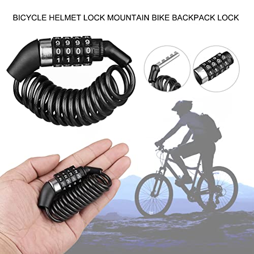 WskLinft Password Bicycle Locks Compact High Strength 4 Digital Re Settable Combination Cable Lock for Road Bike