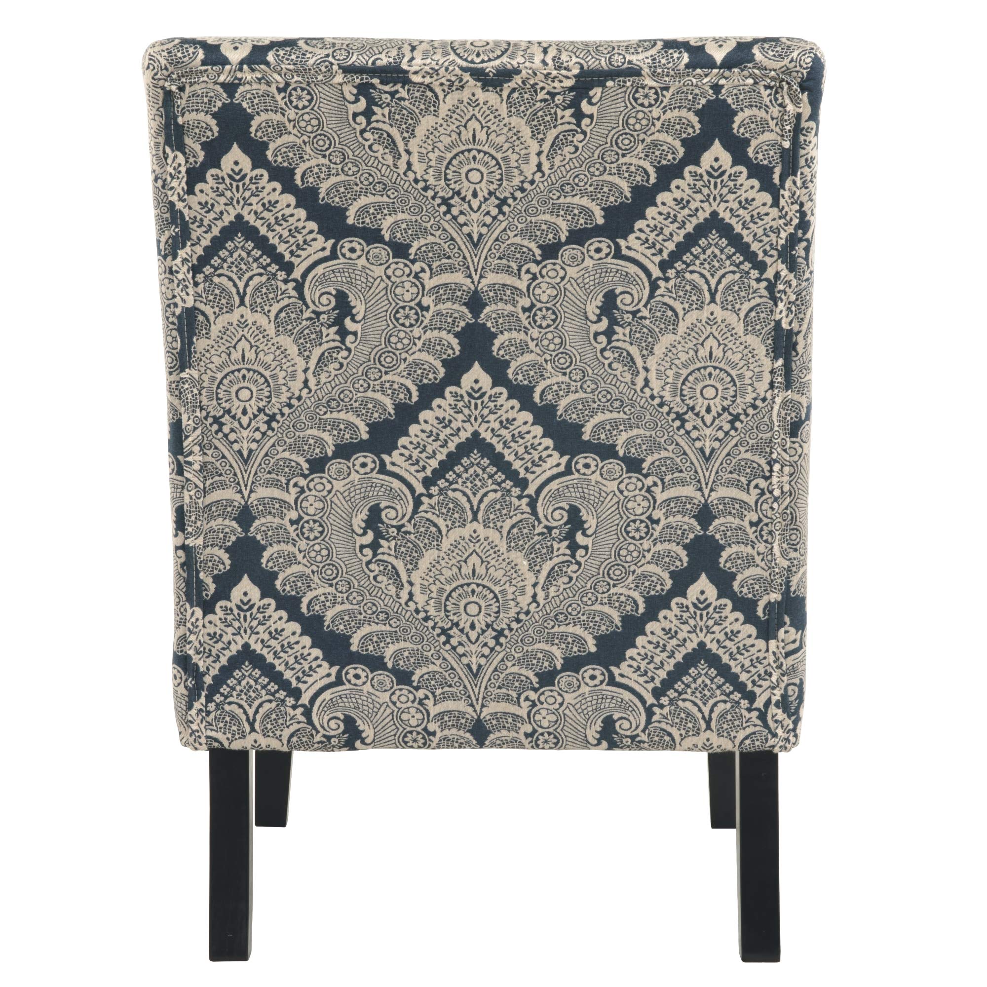 Signature Design by Ashley Honnally Modern Medallion Pattern Accent Chair, Blue & Ivory