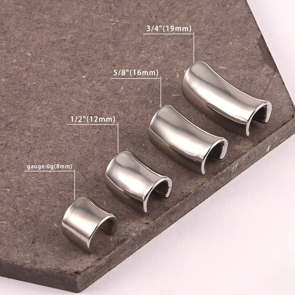 Vankula 2PCS Basic style Hypoallergenic Stainless Steel Plugs Ear Gauges Cuff Tunnels Piercing Expander Stretchers Fashion Body Jewelry